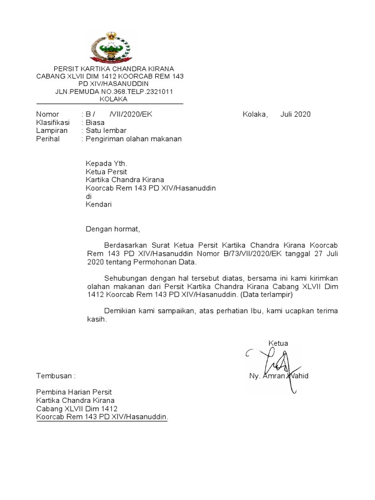 Surat Biasa Persit | PDF