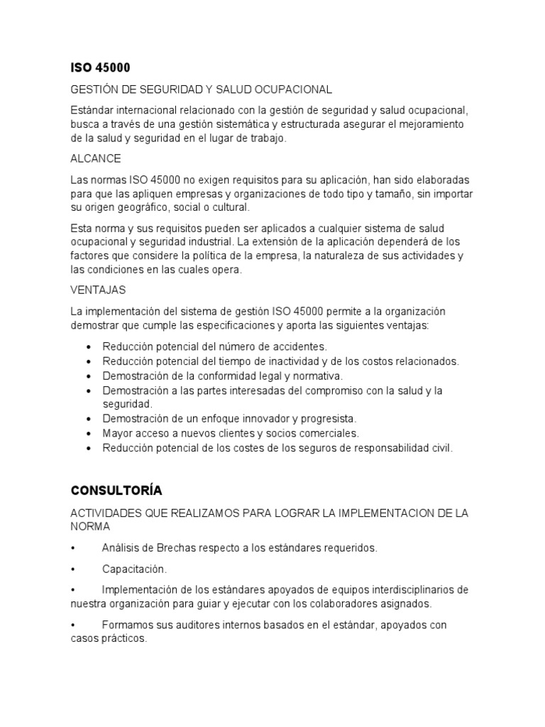 Norma Iso 45000 | PDF | Seguridad y salud ocupacional | Business