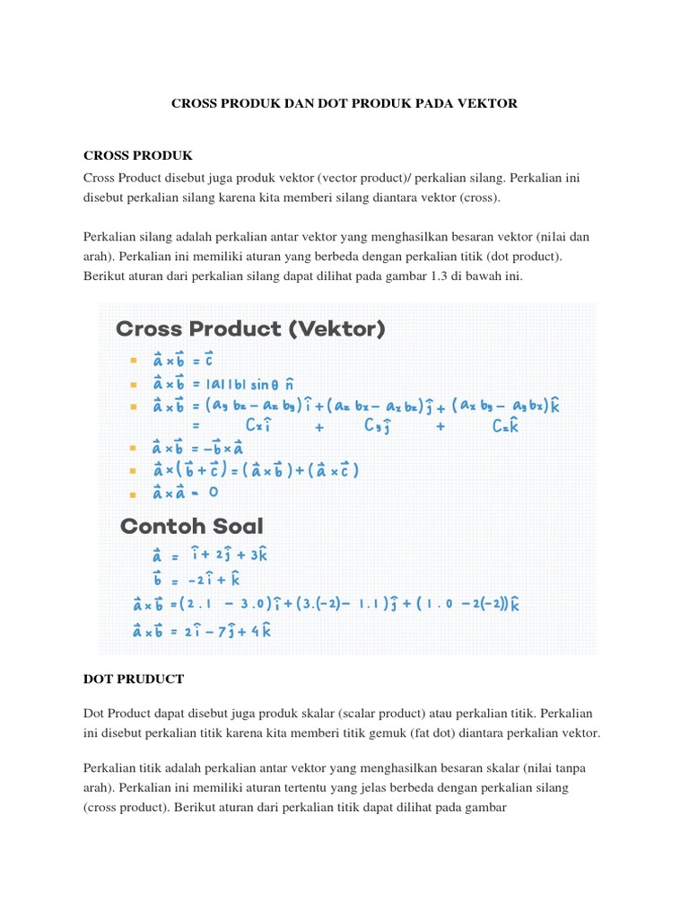 Cross Produk Dan Dot Produk Pada Vektor | PDF