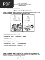 Esp Activity Sheet Grade 2 | PDF