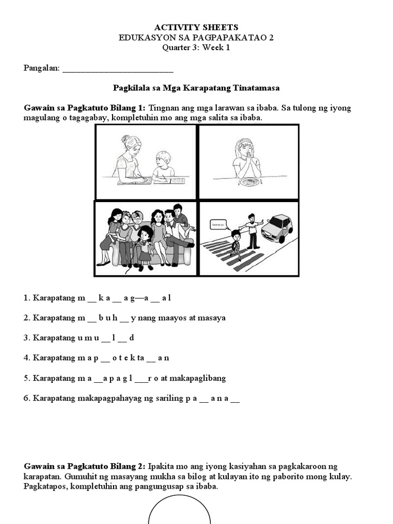ESP 2 Activity Sheet Q3 W1 | PDF