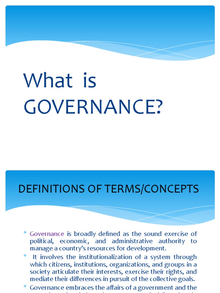 Governance and Its Indicators | PDF | Good Governance | Governance