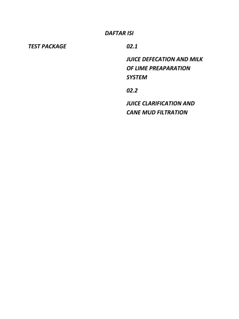 Daftar Isi Test Package | PDF