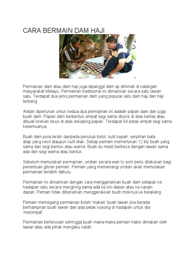 Cara Bermain Dam Haji | PDF