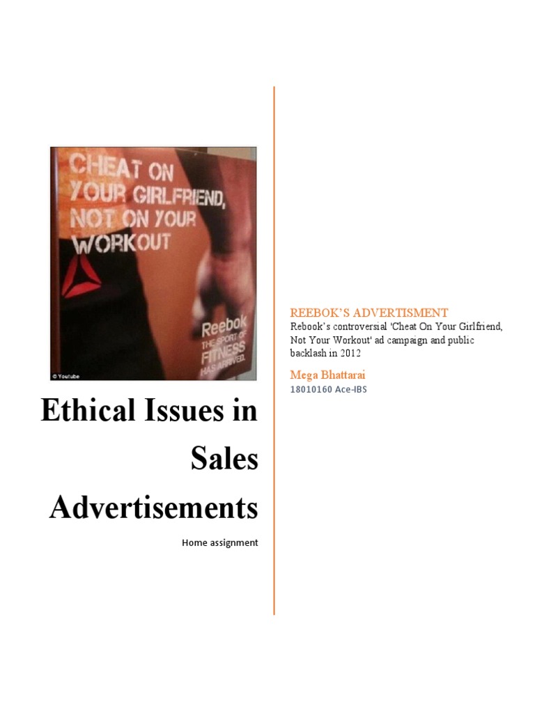 Ethical Issues in Sales Advertisements: Reebok'S Advertisment | PDF ...