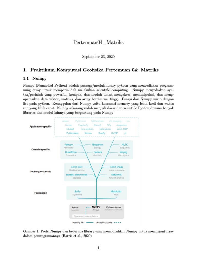 Panduan Praktikum Numpy dan Matriks | PDF