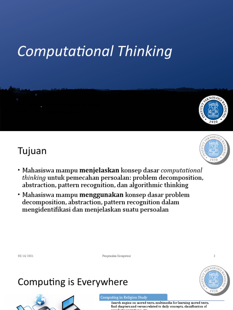 Computational Thinking: Tim Penyusun Materi Pengenalan Komputasi Institut Teknologi Bandung ...