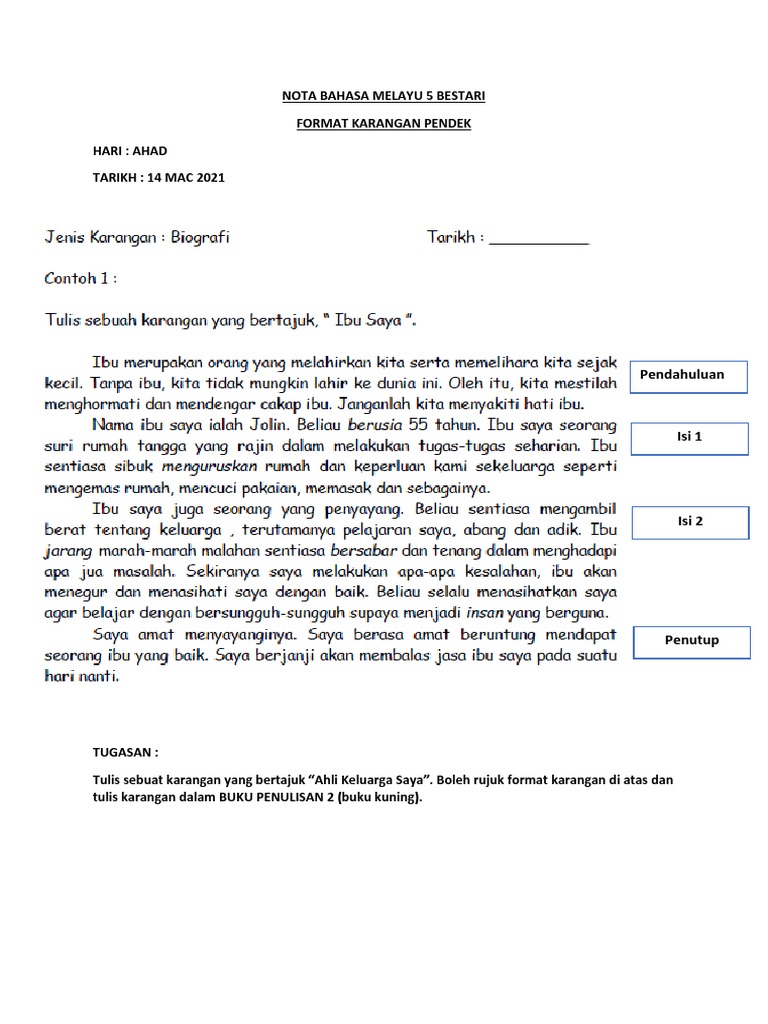 Nota Bahasa Melayu 5 Bestari | PDF