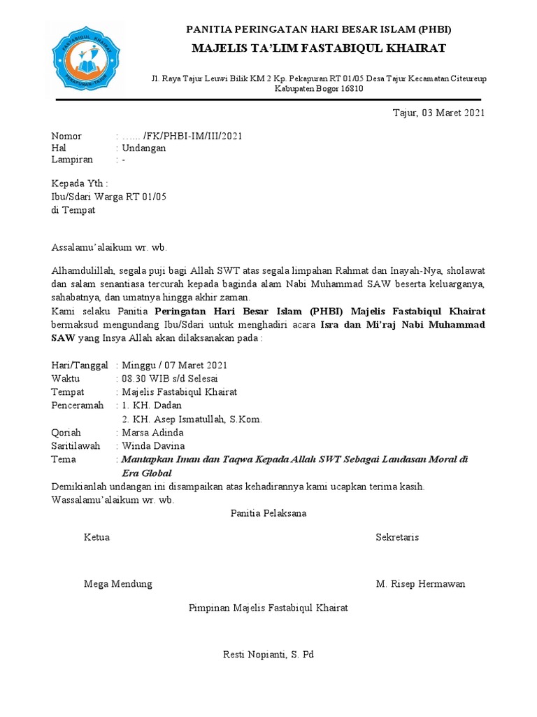 Undangan Rajaban | PDF