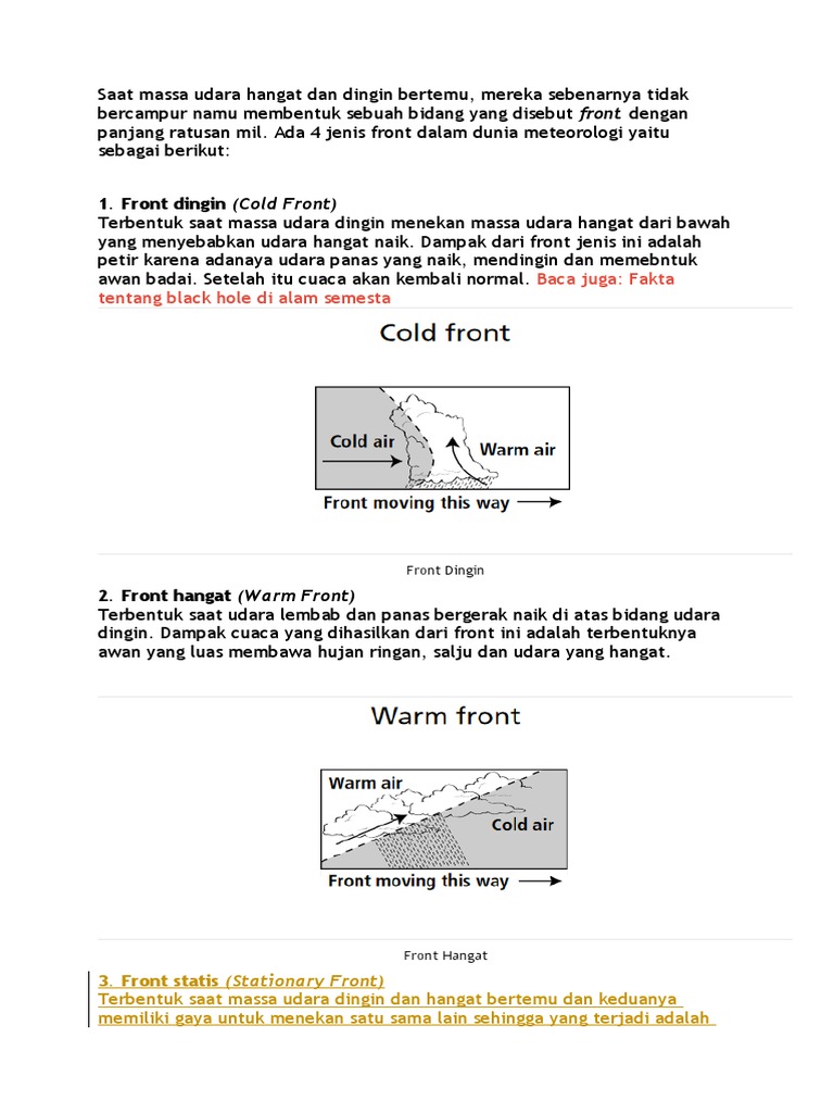 Jenis-Jenis Front dalam Meteorologi | PDF