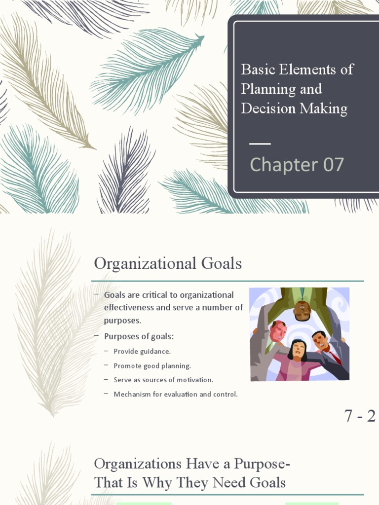 Basic Elements of Planning and Decision Making | PDF | Goal | Strategic ...