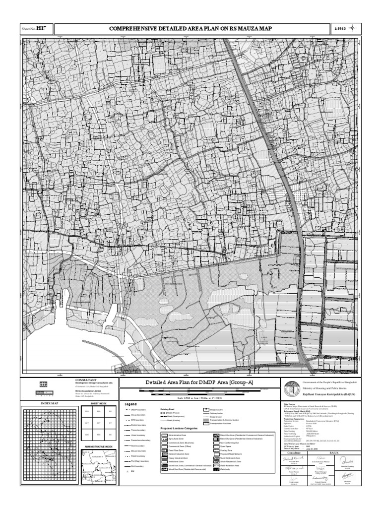 H17 Comprehensive Detailed Area Plan On Rs Mauza Map | PDF