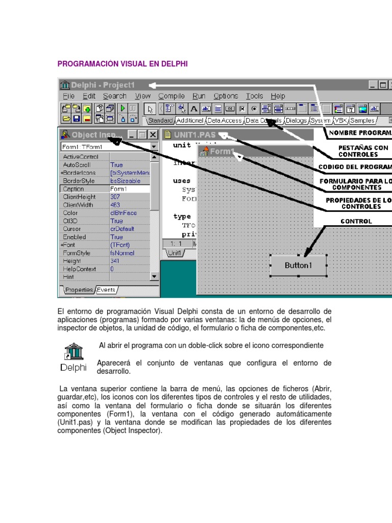 Programación Visual en Delphi | PDF | Ventana (informática) | Poco