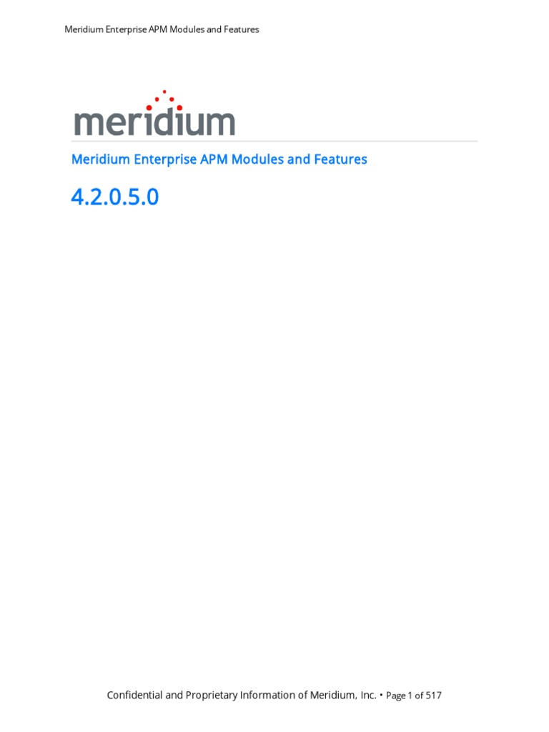 Meridium Enterprise APM ModulesAndFeaturesDeployment | PDF | Microsoft ...