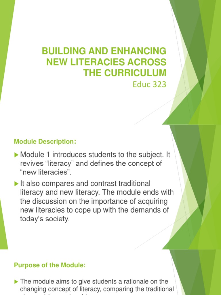 Building and Enhancing New Literacies Across The Curriculum: Educ 323 ...