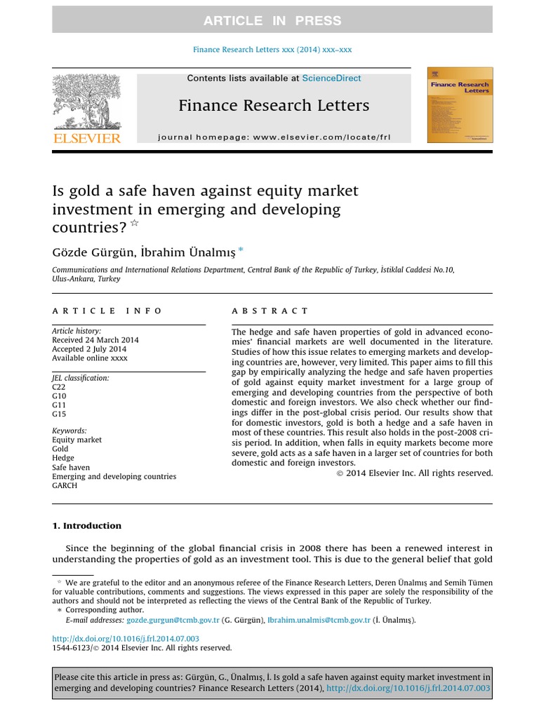 Finance Research Letters: Gözde Gürgün, - Ibrahim Ünalmısß | PDF | Hard ...