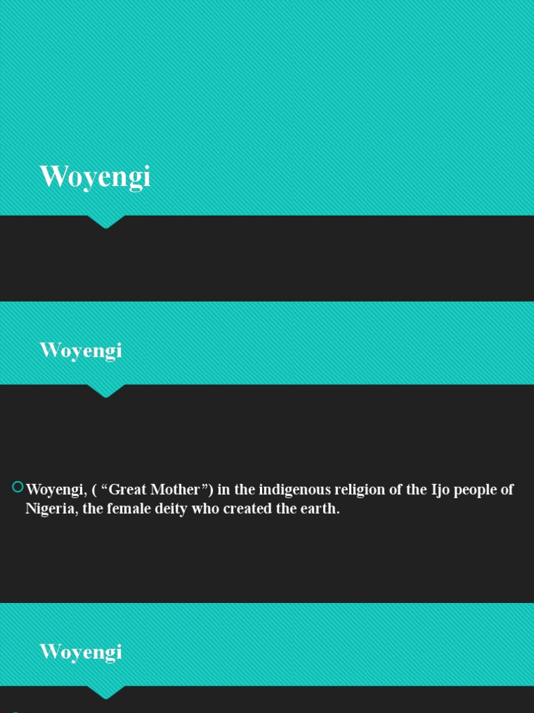 The Creation Myth of Woyengi: The Ijo Goddess of Destiny | PDF | Mythology