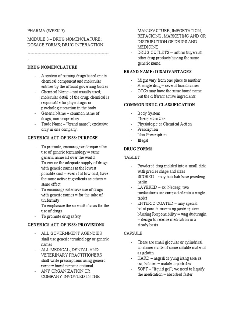 Drug Nomenclature Brand Name: Disadvantages | PDF | Generic Drug ...