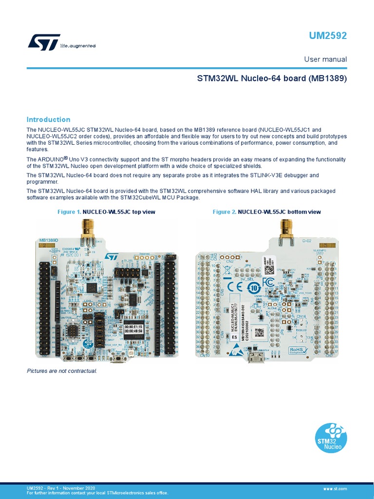 dm00622917 stm32wl Nucleo64 Board mb1389 Stmicroelectronics | PDF | Microcontroller | Usb