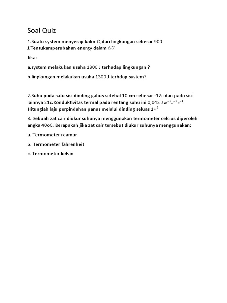 Soal Quiz Kel 1 | PDF