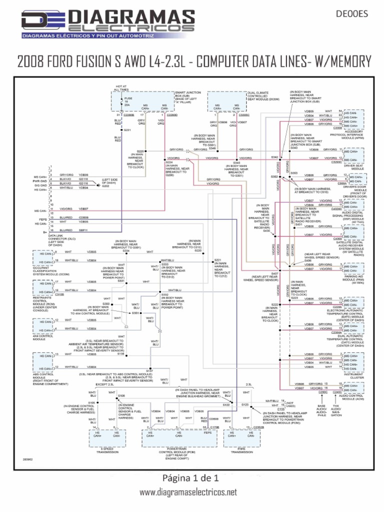 Diagramas Electricos FORD FUSION S AWD L4-2.3L 2008 FREE | PDF