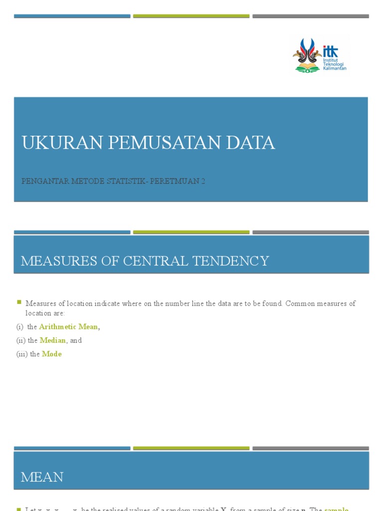 2.ukuran Pemusatan Data | PDF | Mathematical Analysis | Analysis