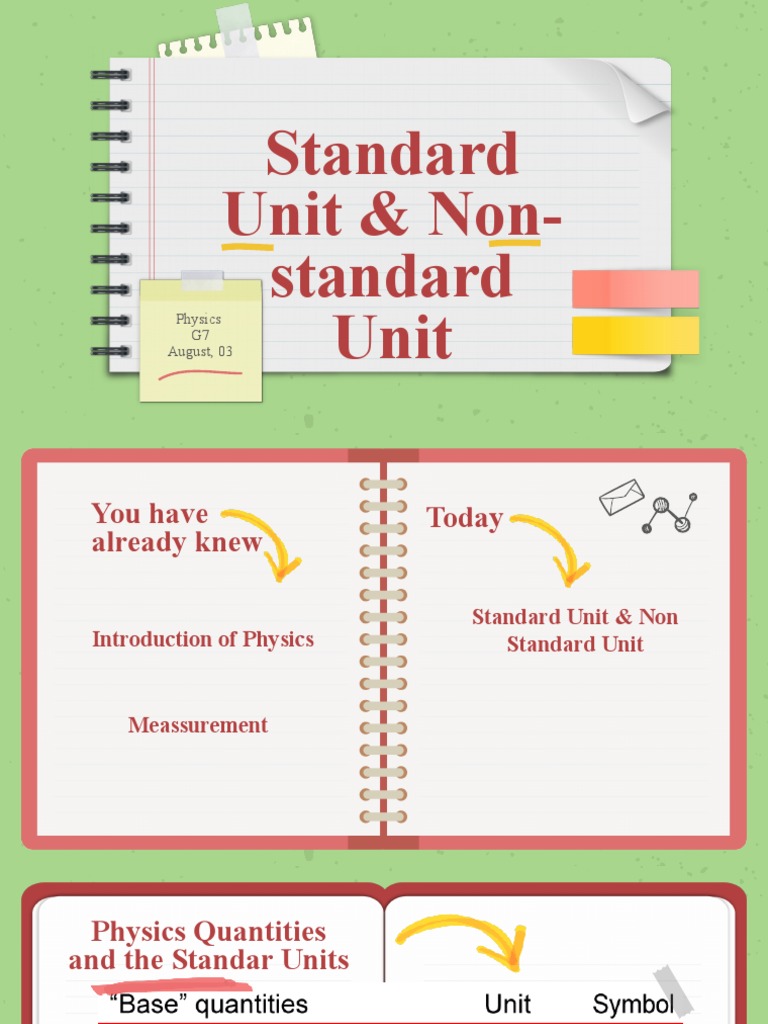Standard vs Non-Standard Units in Physics | PDF | Wellness | Technology ...