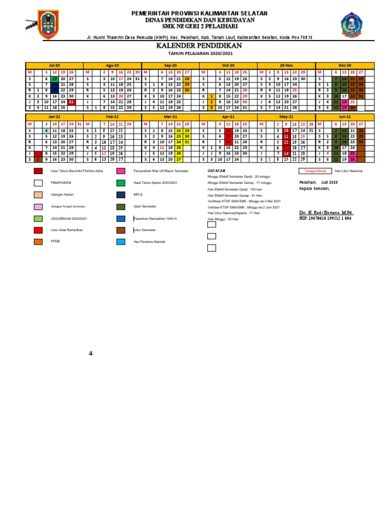 Kalender Pendidikan SMK 2020-2021 | PDF