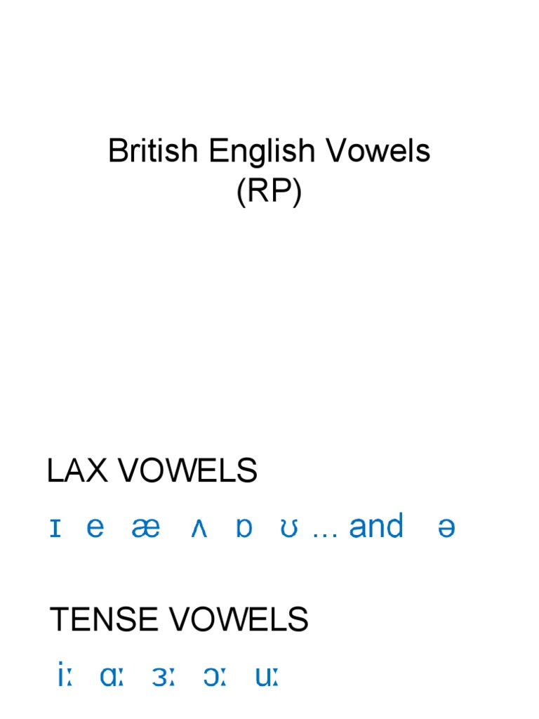 British English Vowels (RP) | Download Free PDF | Vowel | Philology