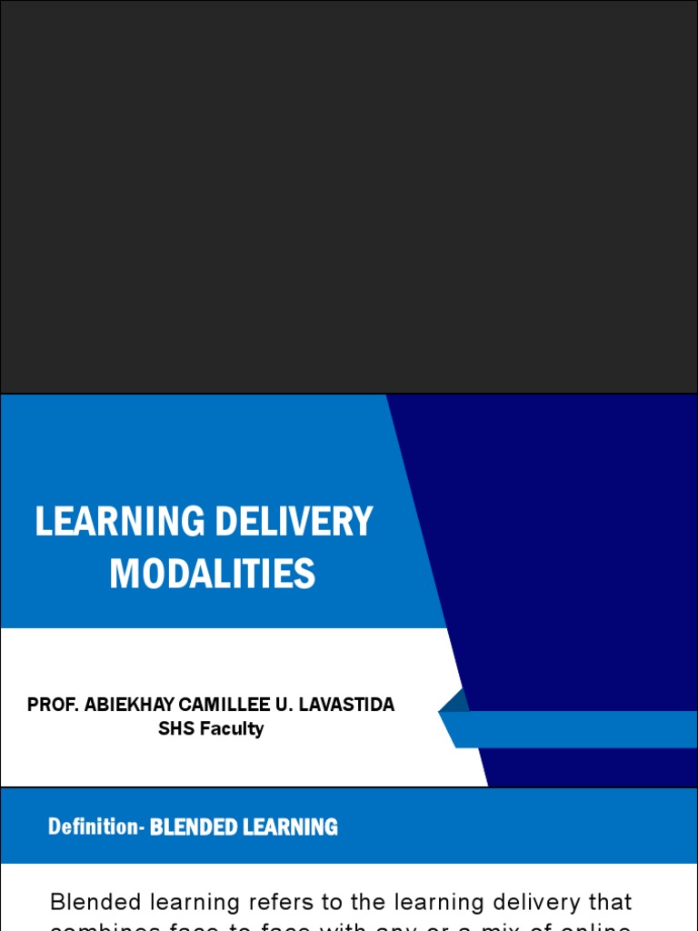 Learning Delivery Modalities Edited | PDF | Educational Technology ...