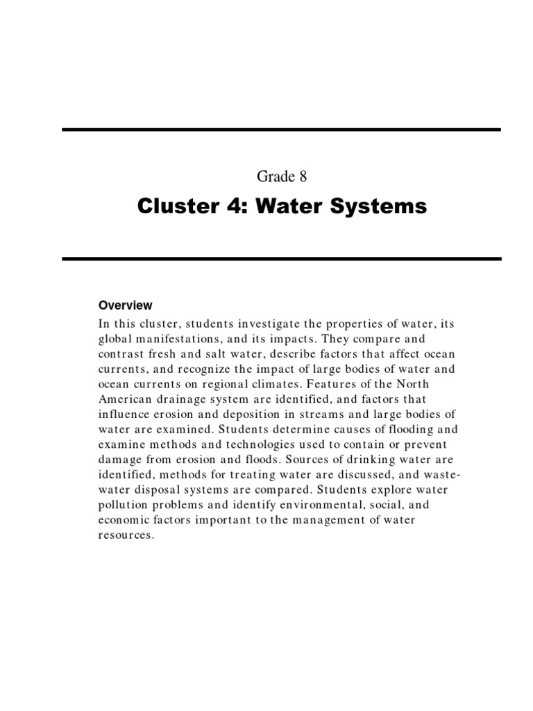 Cluster 4: Water Systems: Grade 8 | PDF | Heat Capacity | Erosion