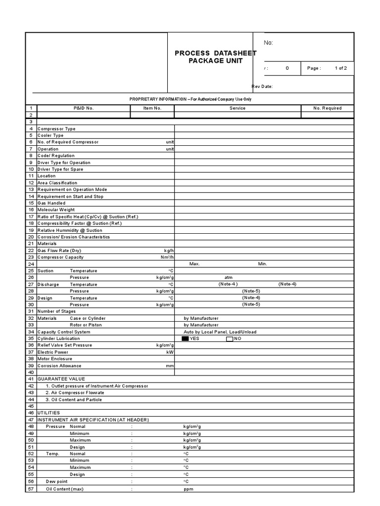 Datasheet - Compressor - Starter | PDF | Gases | Mechanical Engineering