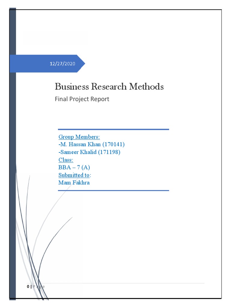 BRM Final Report | PDF | Coefficient Of Determination | Survey Methodology