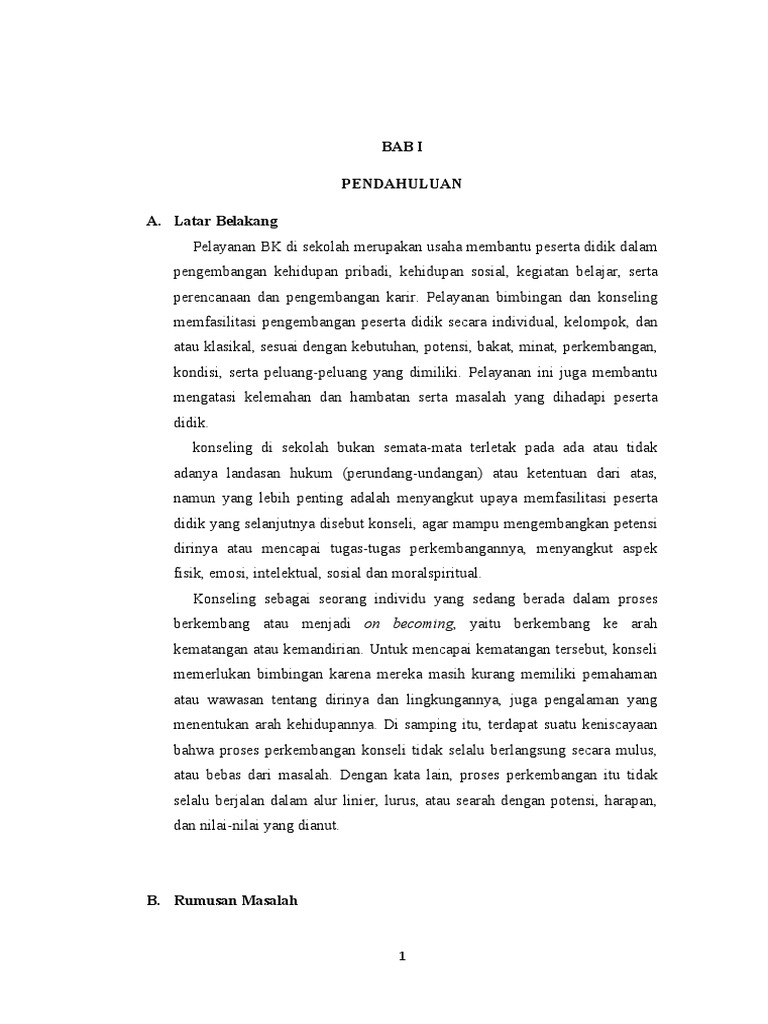 Fungsi Dan Tujuan Layanan BK Di Sekolah | PDF