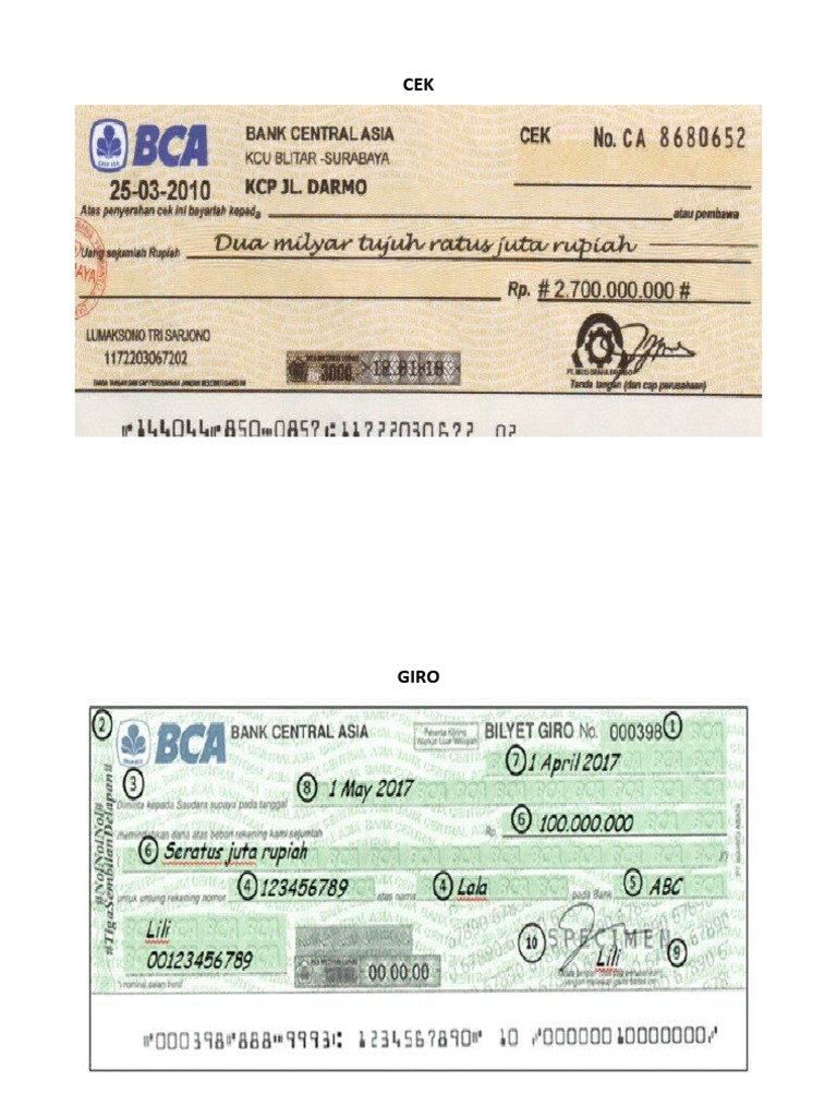 Tugas 1 Cek Giro | PDF