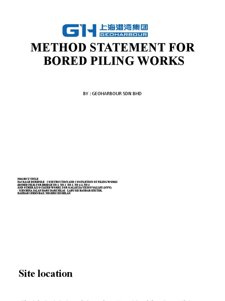 Method Statement Borepile | PDF | Deep Foundation | Concrete
