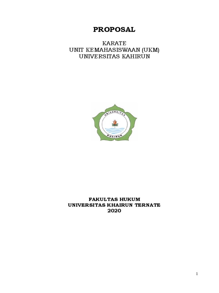 Proposal Karate Unkhair | PDF