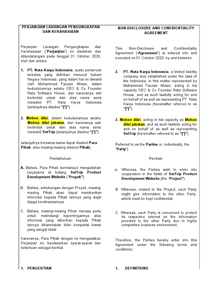 Contoh NDA | PDF
