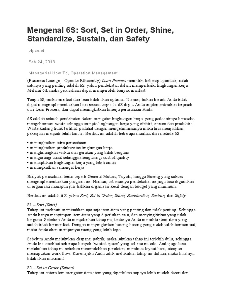 Mengenal 6S | PDF