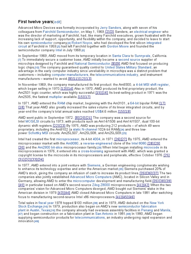 AMD History | PDF | Advanced Micro Devices | Graphics Processing Unit