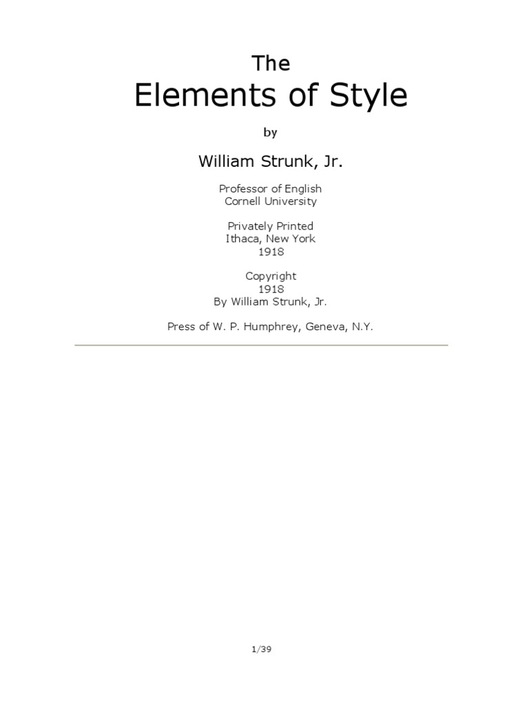 Elements of Style | PDF | Comma | Sentence (Linguistics)