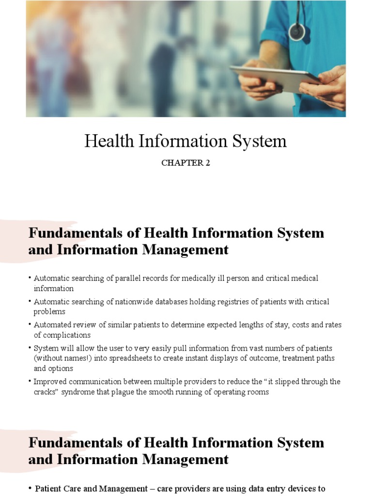 Chapter 2 - Health Information System | PDF | Health Informatics ...