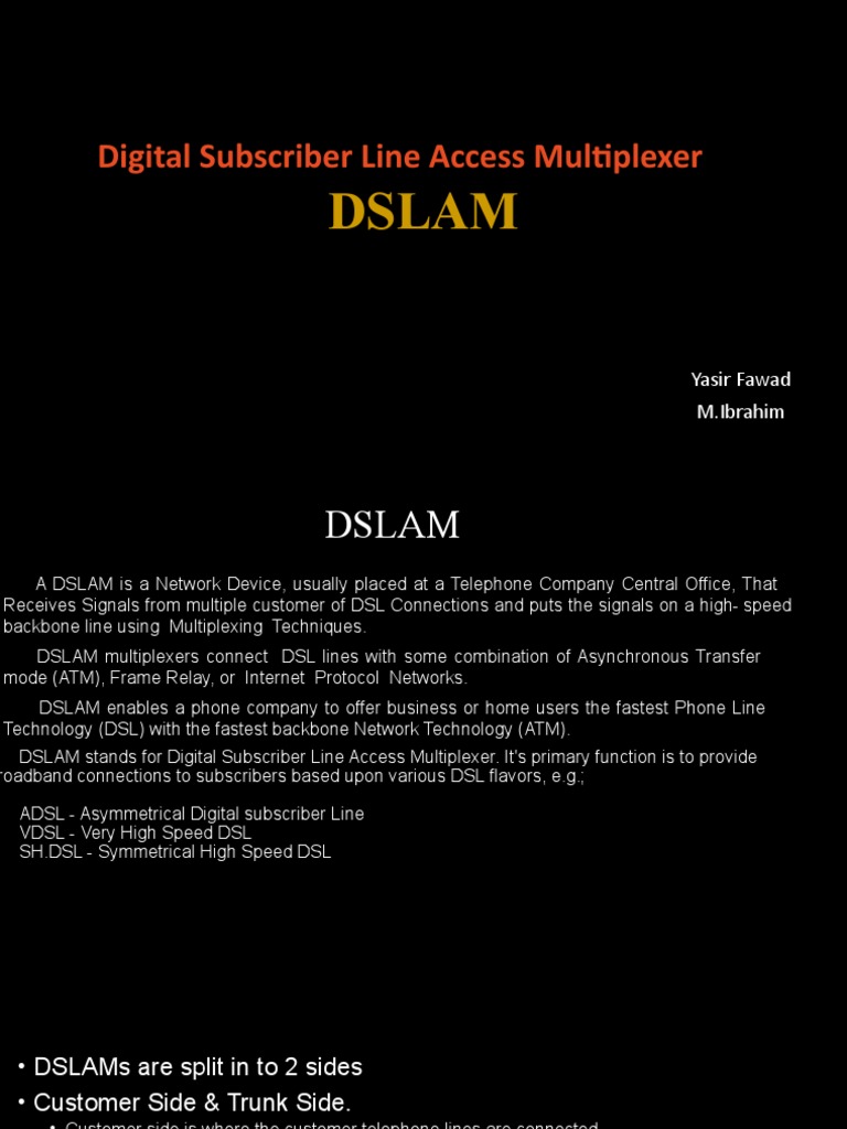 Digital Subscriber Line Access Multiplexer: Dslam | PDF | Digital ...
