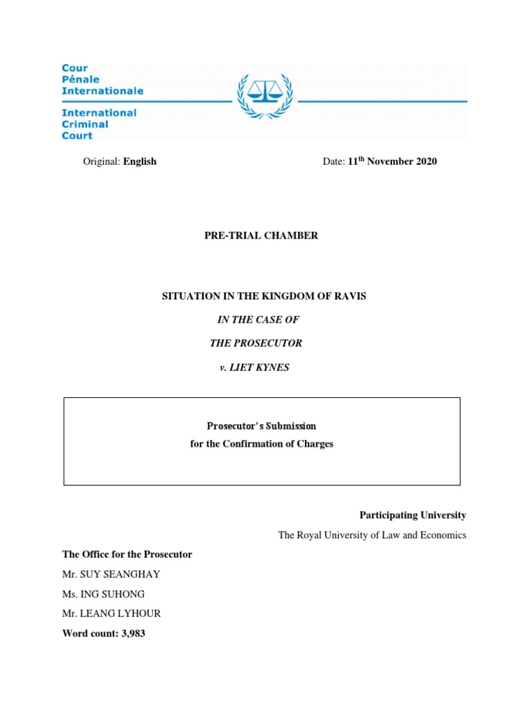 Prosecutor Memorial For Ravis Case | Download Free PDF | International ...