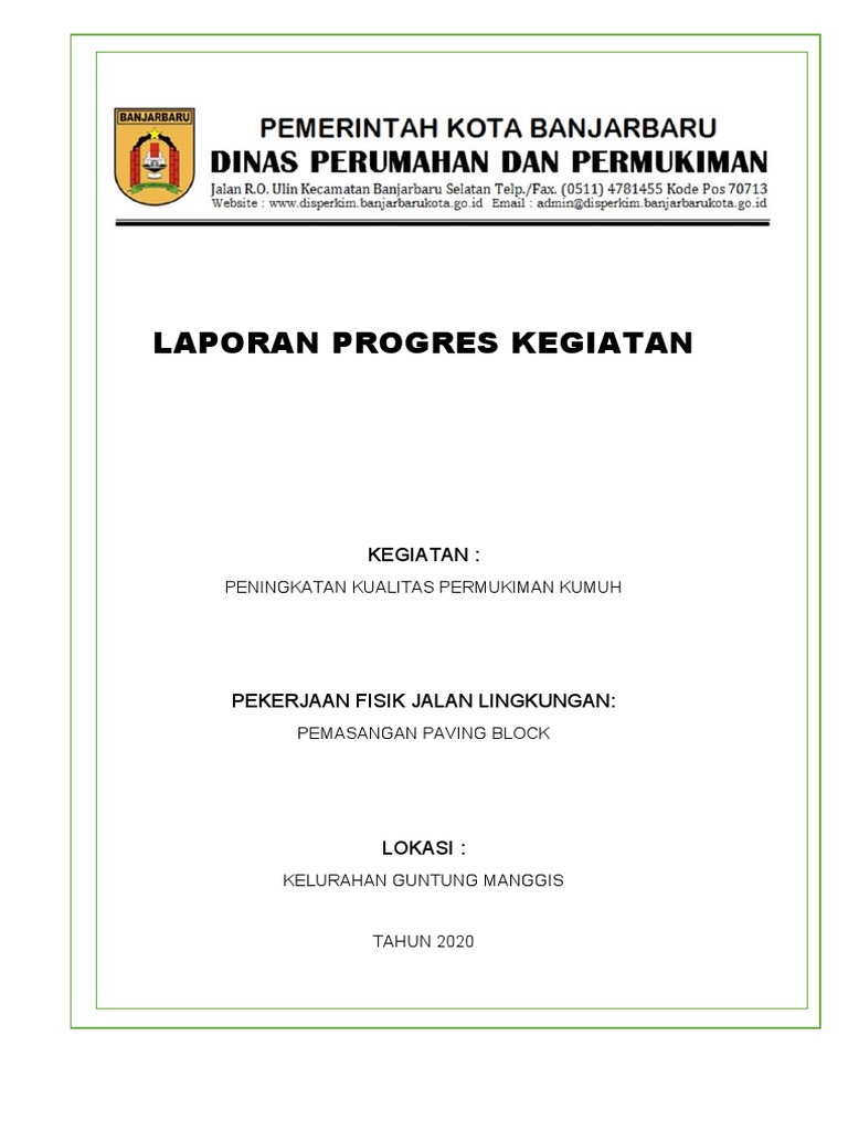Cover Laporan Progres Kegiatan | PDF