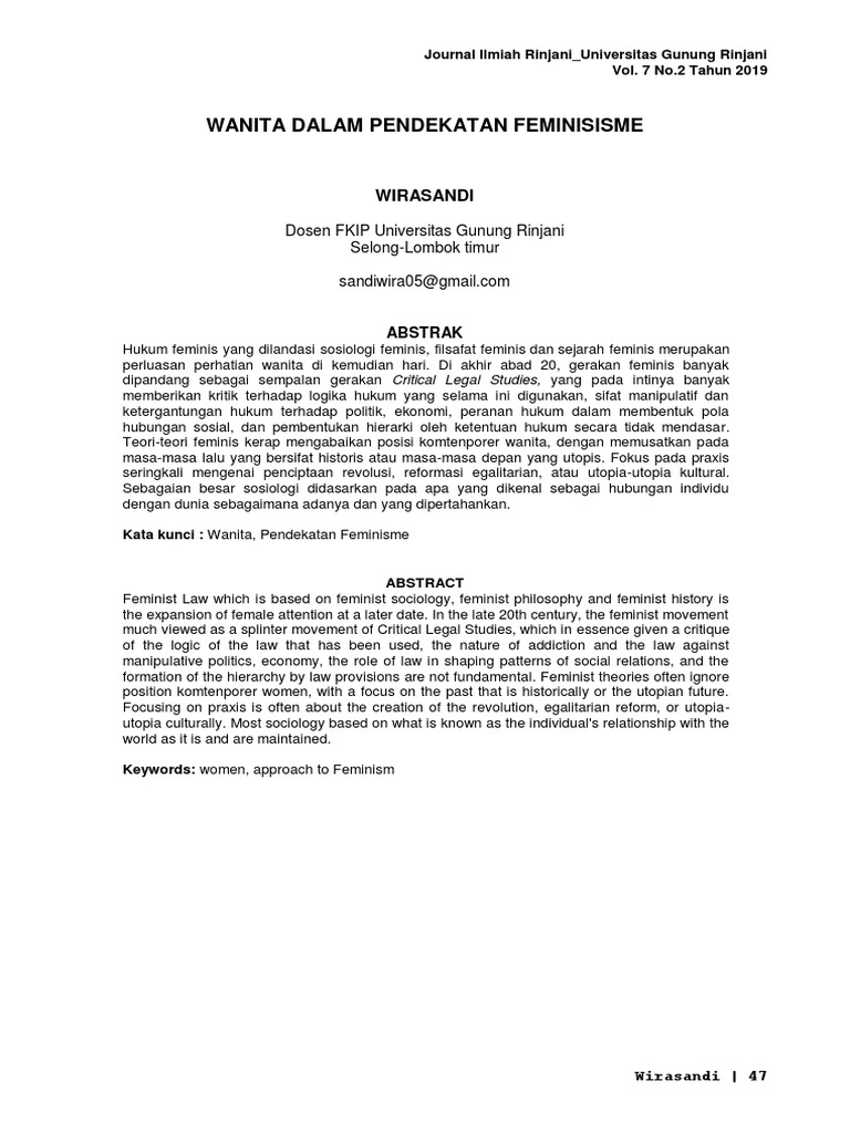 Jurnal Feminisme | PDF