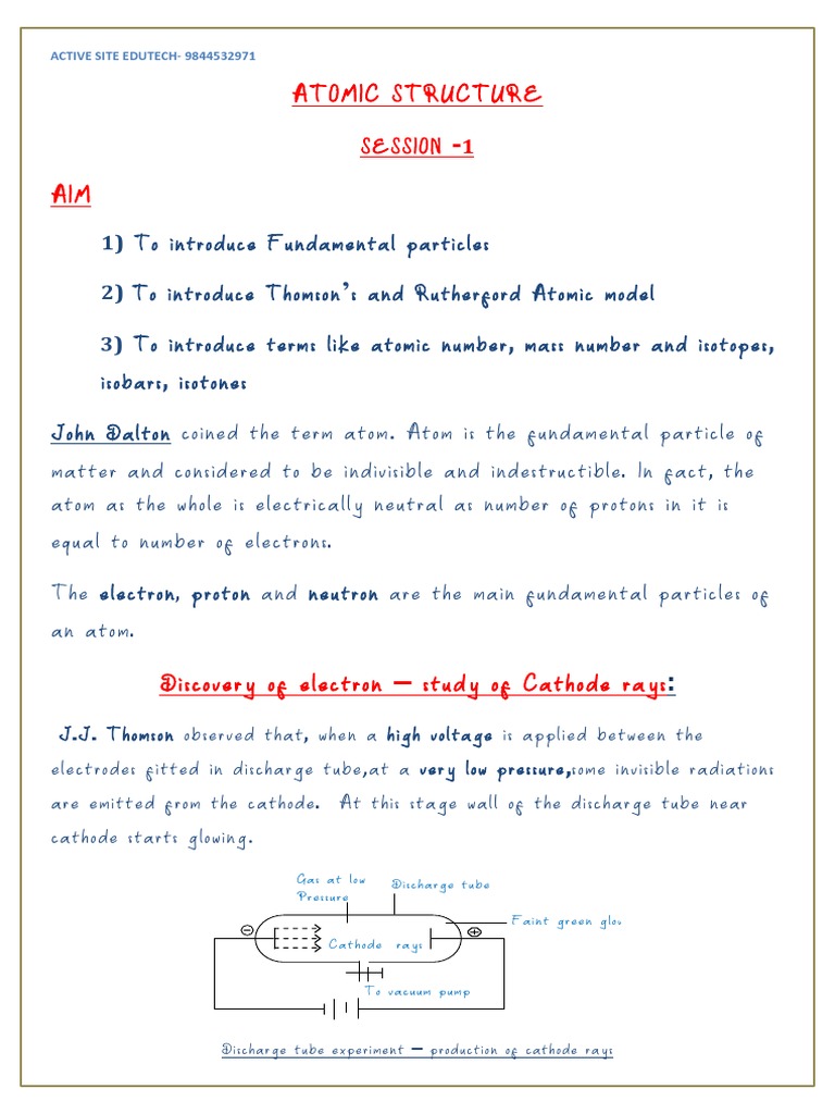 Atomic Structure Fundamentals | PDF | Atomic Nucleus | Photoelectric Effect