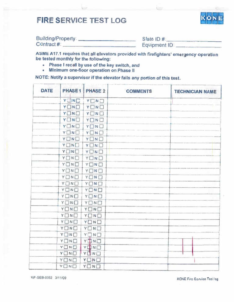 Fire Service Test Log | PDF