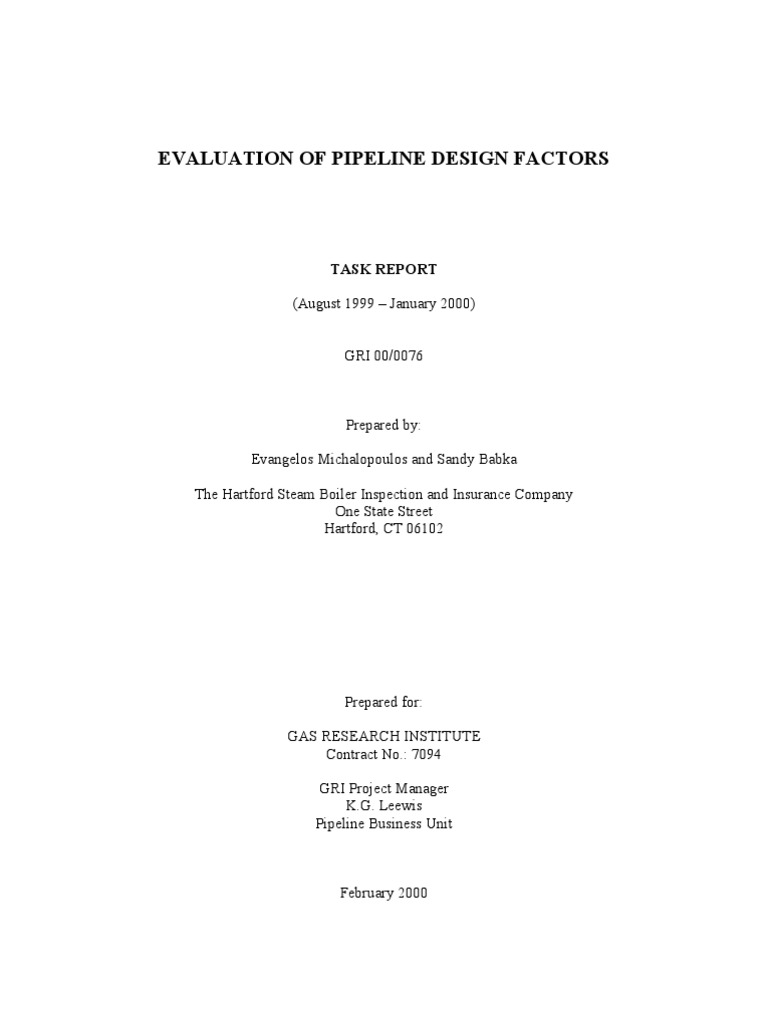 Hartford Evaluation Pipeline Design Factors | PDF | Pipe (Fluid ...