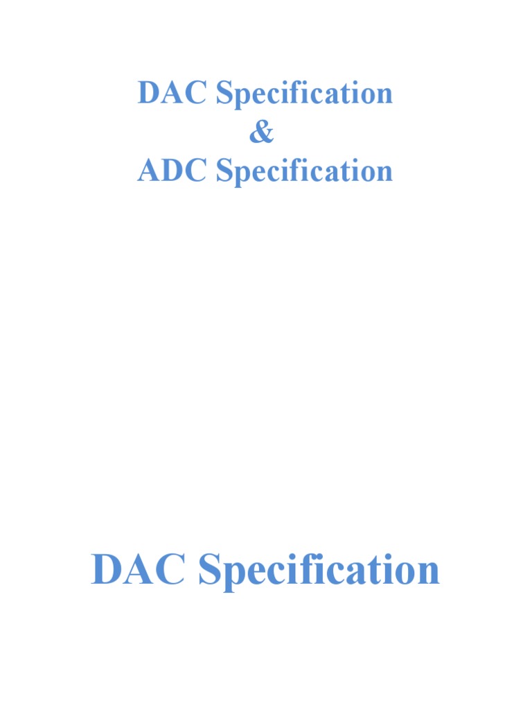 Unit - 4 Specification of DAC & ADC | PDF | Analogue Electronics ...
